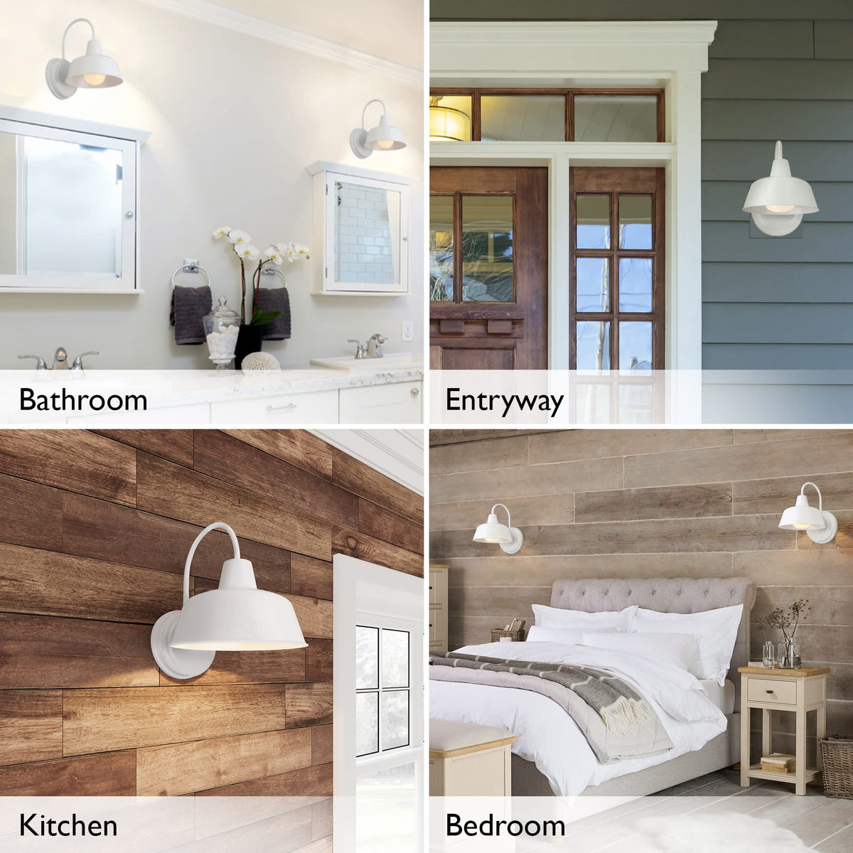 Design House Mason Barn Light - 8" White Indoor/Outdoor Wall Mount - M ...