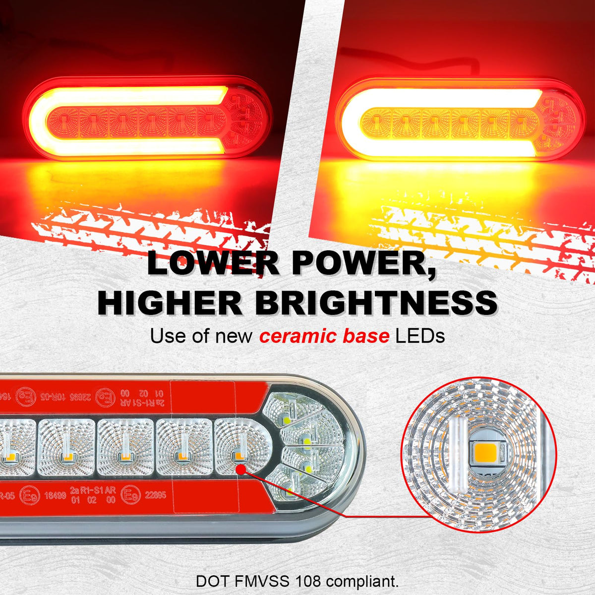 Agrieyes 6 Inch Oval LED Trailer Lights - Submersible, Brake/Turn/Reve ...