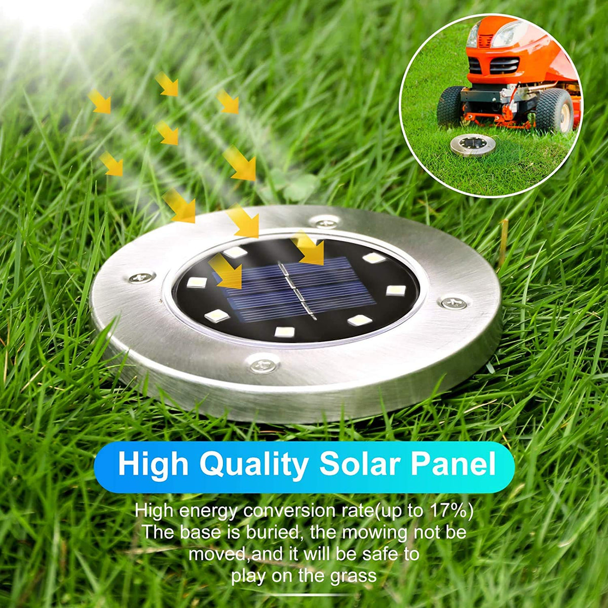 Bell+Howell Solar-Powered Disk Lights, 8-LED Bulbs, Waterproof, Set of ...