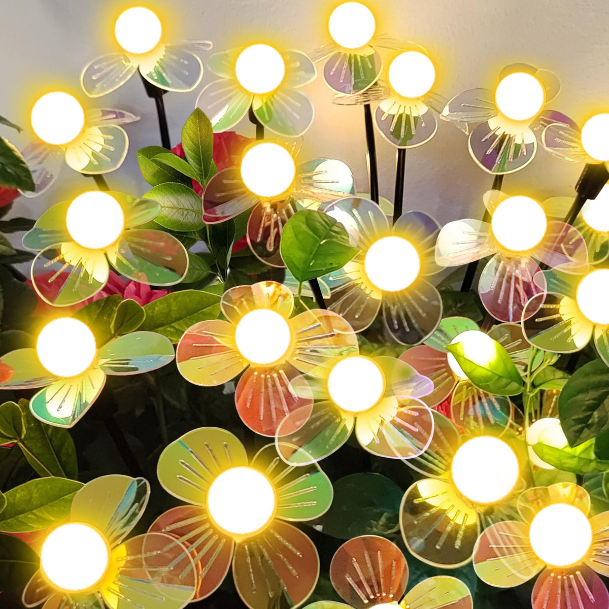 NBQQ Solar Firefly Lights - 4-Pack Waterproof Outdoor Decor, Iridescen ...