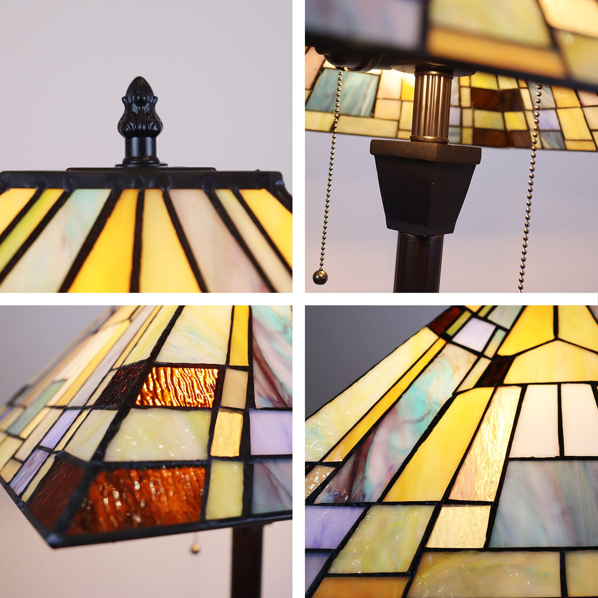 Chloe Lighting Kinsey Tiffany-Style Floor Lamp, 2-Light, 18in Shade, B ...