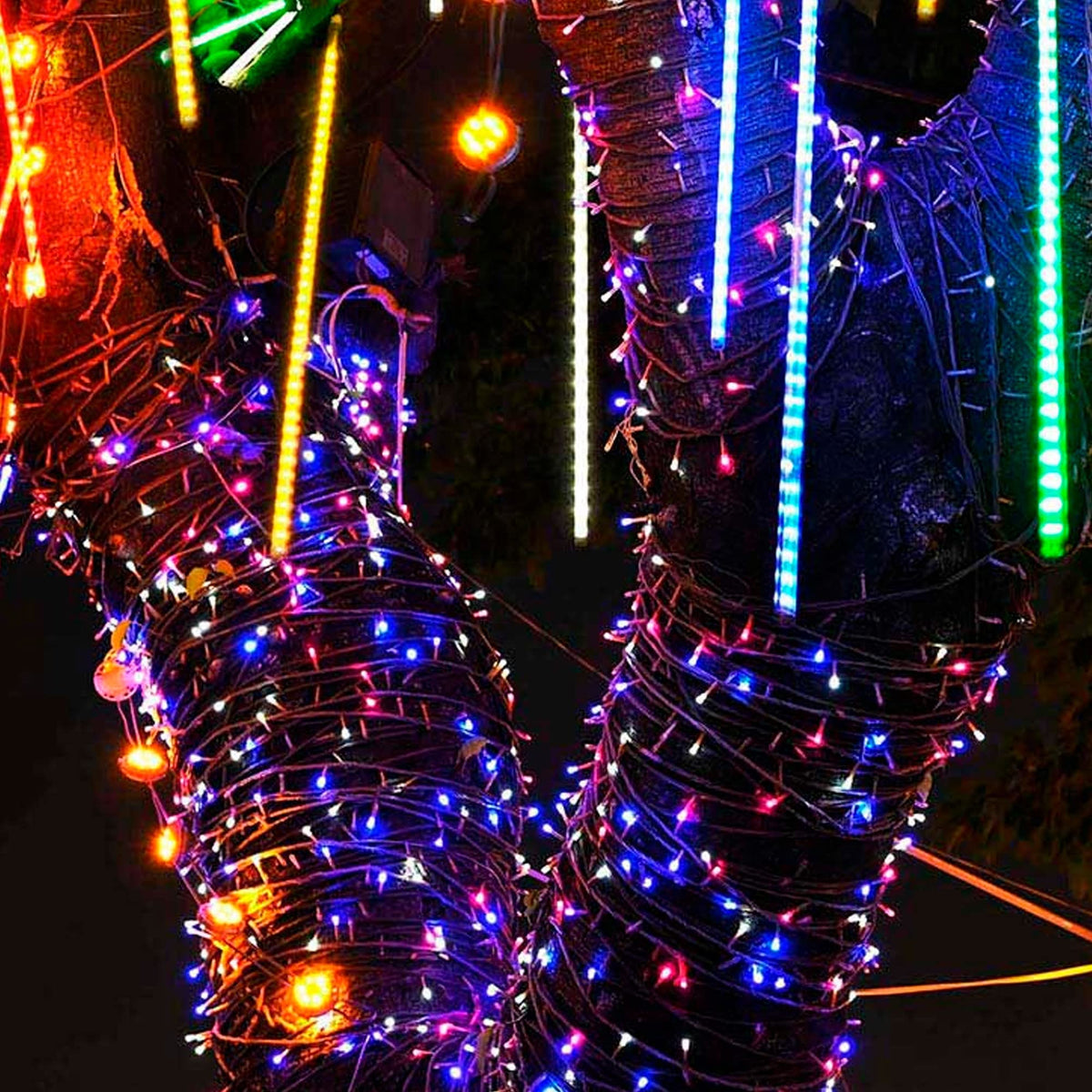 TW SHINE 200 LED Christmas Lights, Waterproof 66 FT Red White and Blue ...