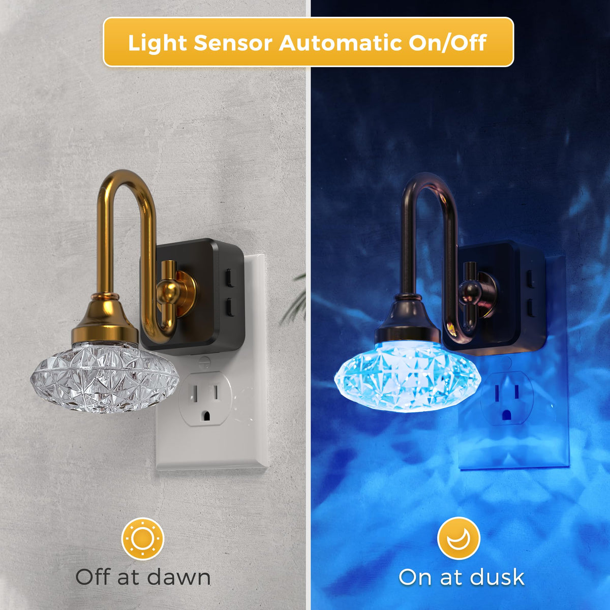 L LOHAS LED Night Lights, 2 Pack RGB Floral Dusk to Dawn, 3 Brightness ...
