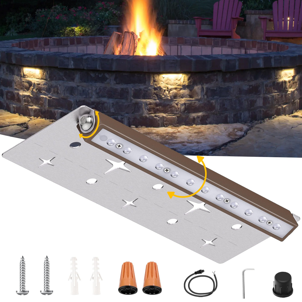 KIALUSH 1 Pack 7 Inch Landscape Lighting, 2.5W Hardscape Step Lights ...