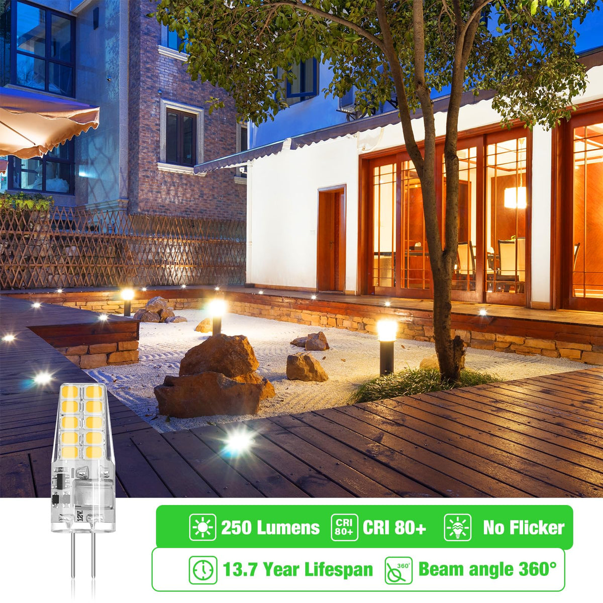 Bubo 20 Pack G4 Led Bulb 2W Equivalent 30W 3000K Warm White 250 Lumens ...