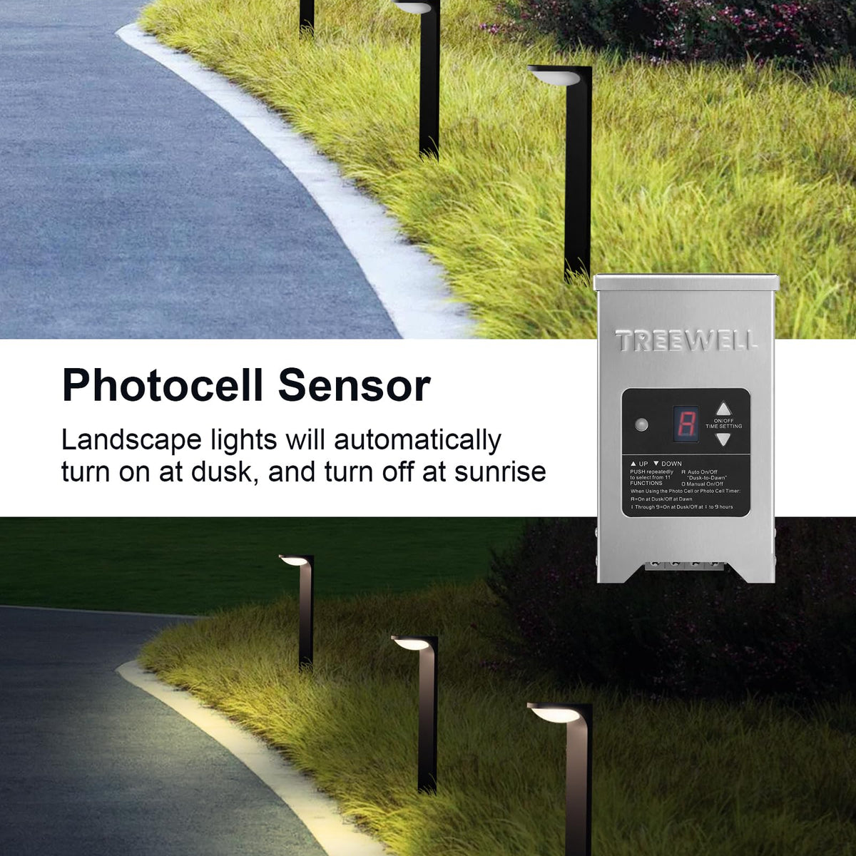 Treewell 150W Low Voltage Landscape Transformer, Outdoor Landscape Lig ...