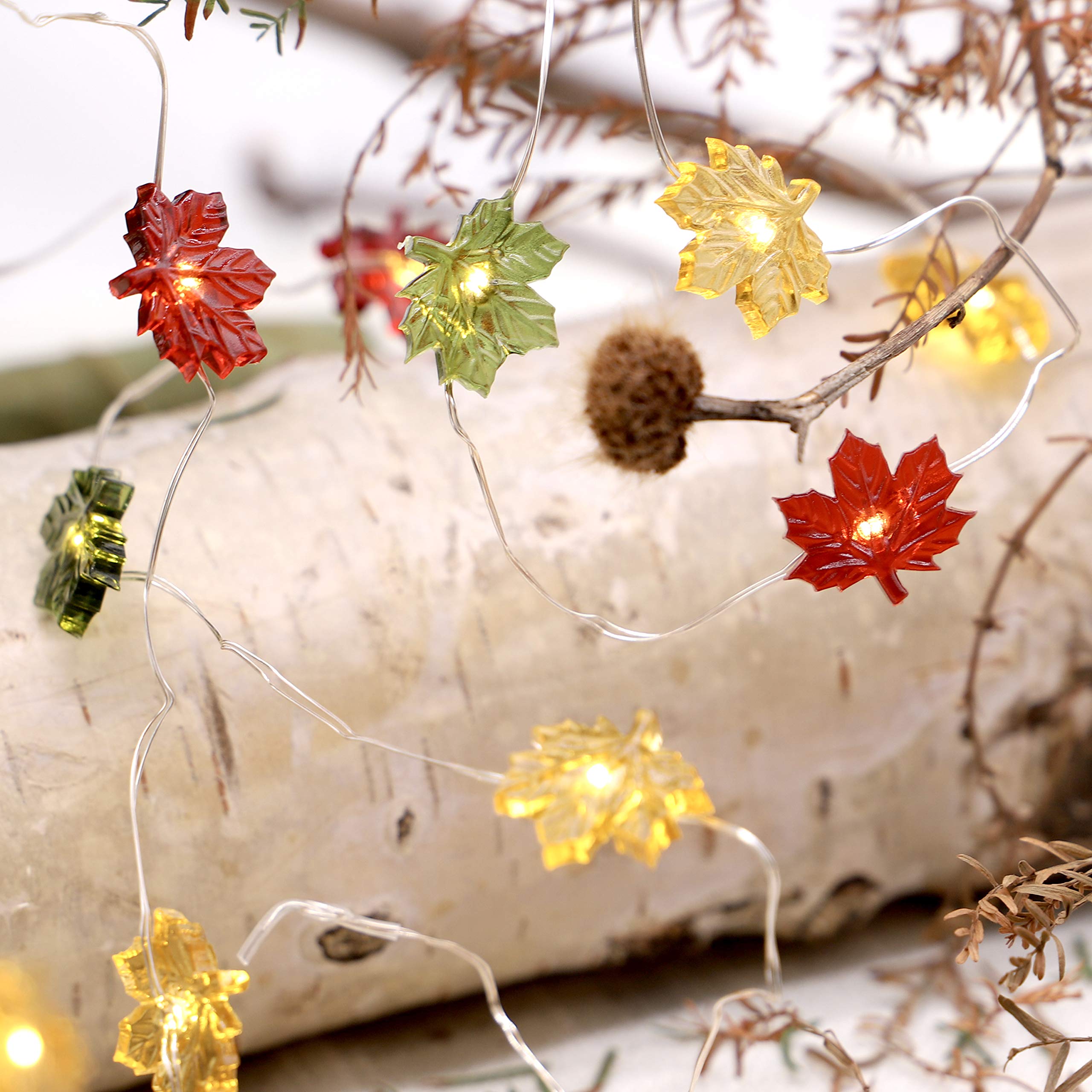 Maple Leaf String Lights Fall Fairy Lights with Leaves Battery Operate ...