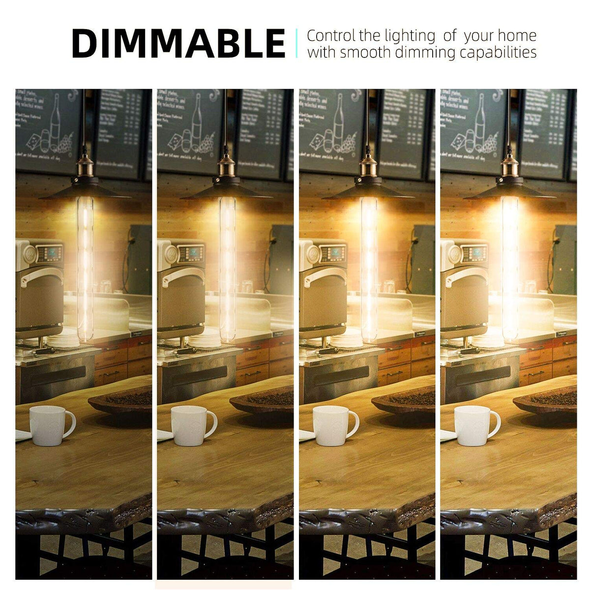 Leools Vintage LED Filament Bulb T300, 6W Dimmable, Warm White, 11.81i ...