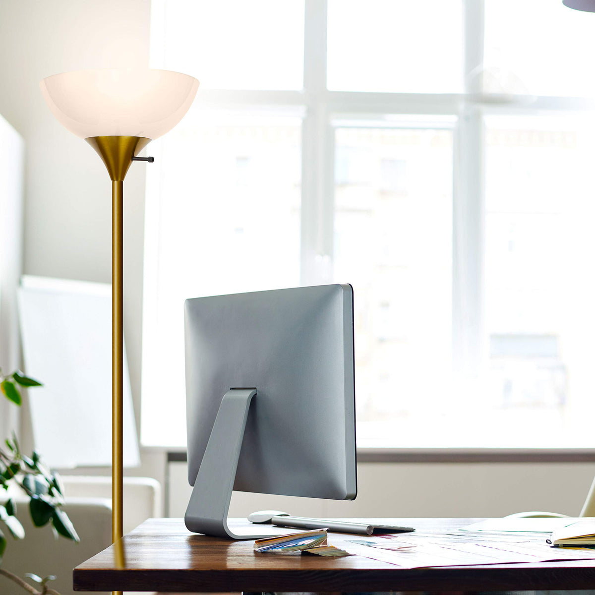 Brightech Sky Dome Dimmable Led Floor Lamp, Torchiere Floor Lamp For L ...