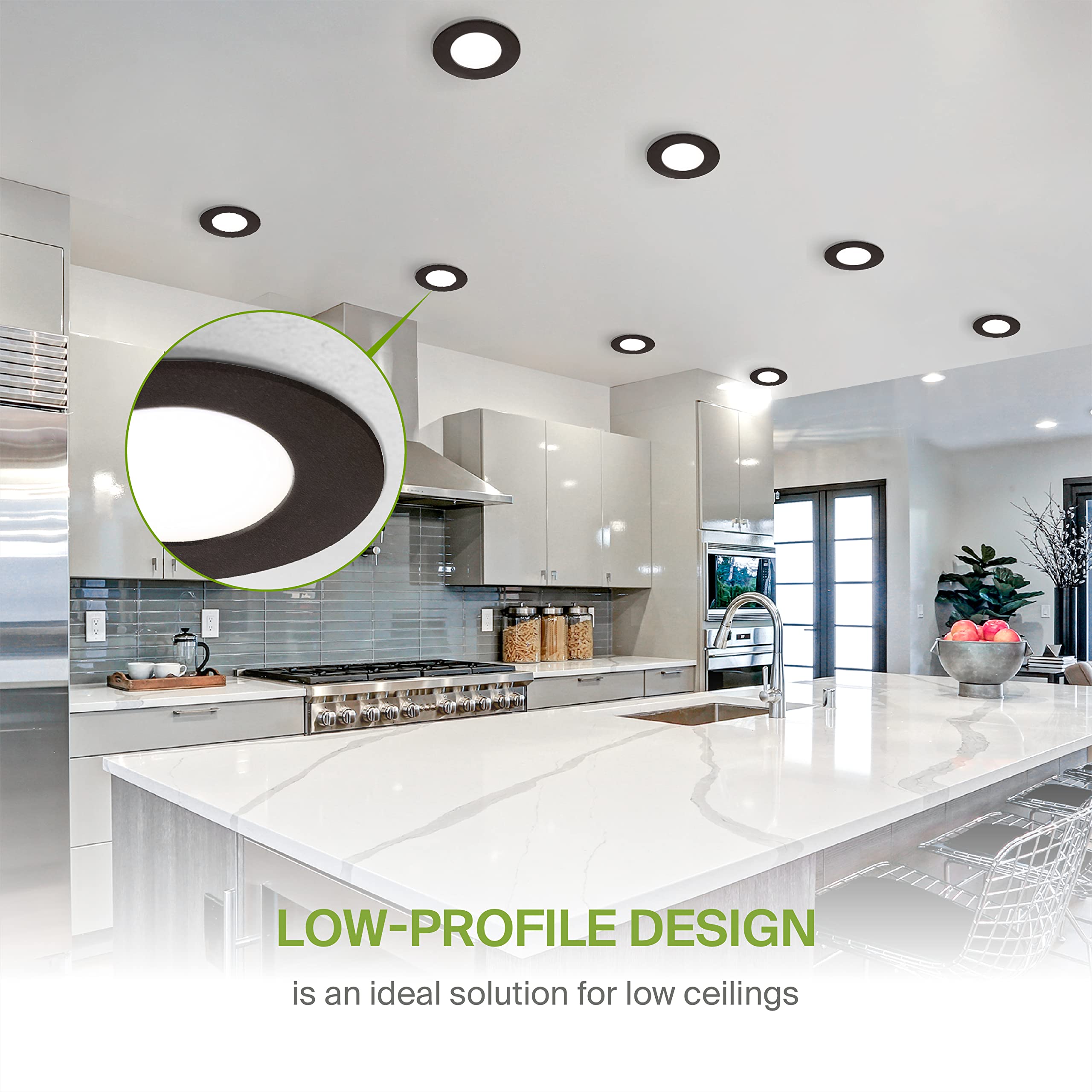 ASD 6 Pack 3 Inch Dimmable LED Recessed Lights - Ultra Thin Ceiling ...