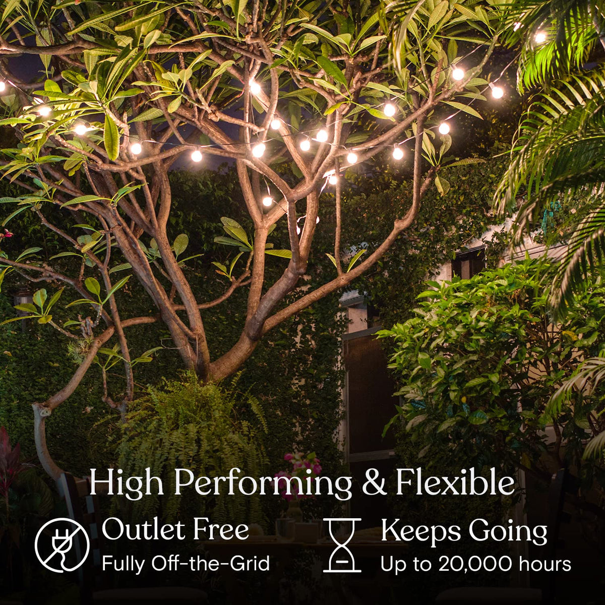 Brightech Ambience Pro Solar LED Outdoor String Lights - 27 Ft, Commer ...