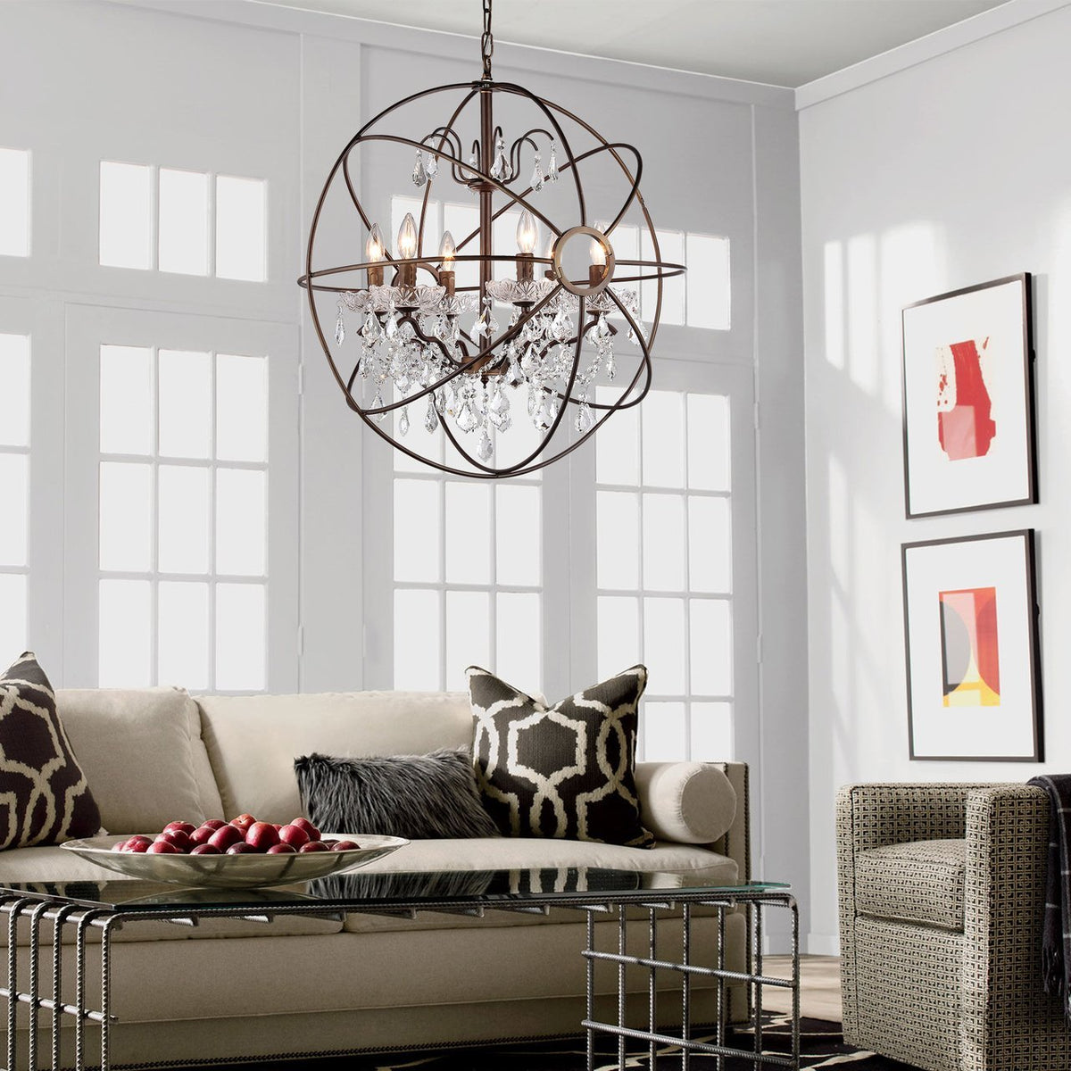 Whse of Tiffany RL8049 Edwards Antique Bronze and Crystal Chandelier ...
