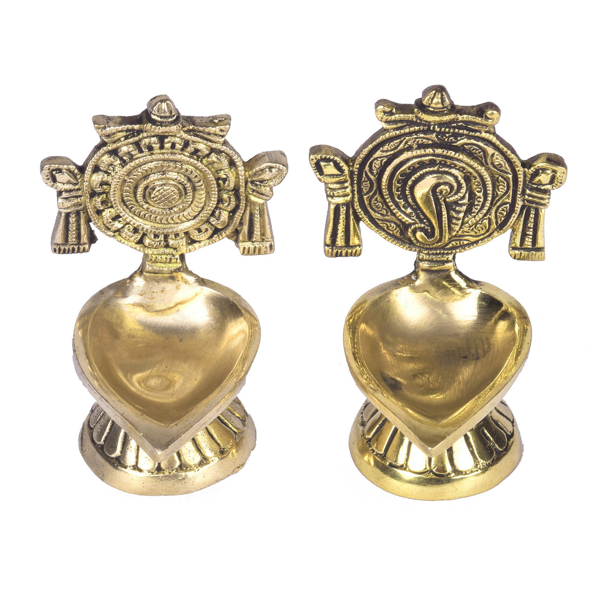 Bhimonee Decor Pure Brass shanku Chakra Table Diya|Deep|Deepak for Poo ...
