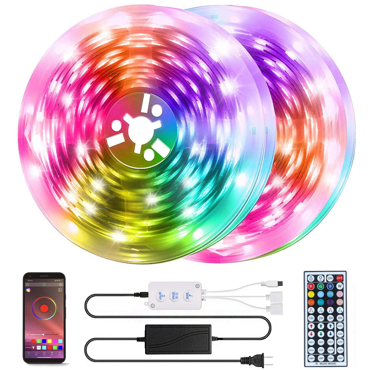 QZYL 50 Feet Led Strip Lights Home,Led Lights for Bedroom,Music Sync ...