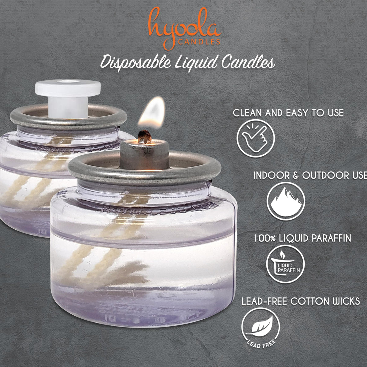 Hyoola Oil Candles - 24 Pack Disposable Liquid Paraffin Tea Lights - 8 ...
