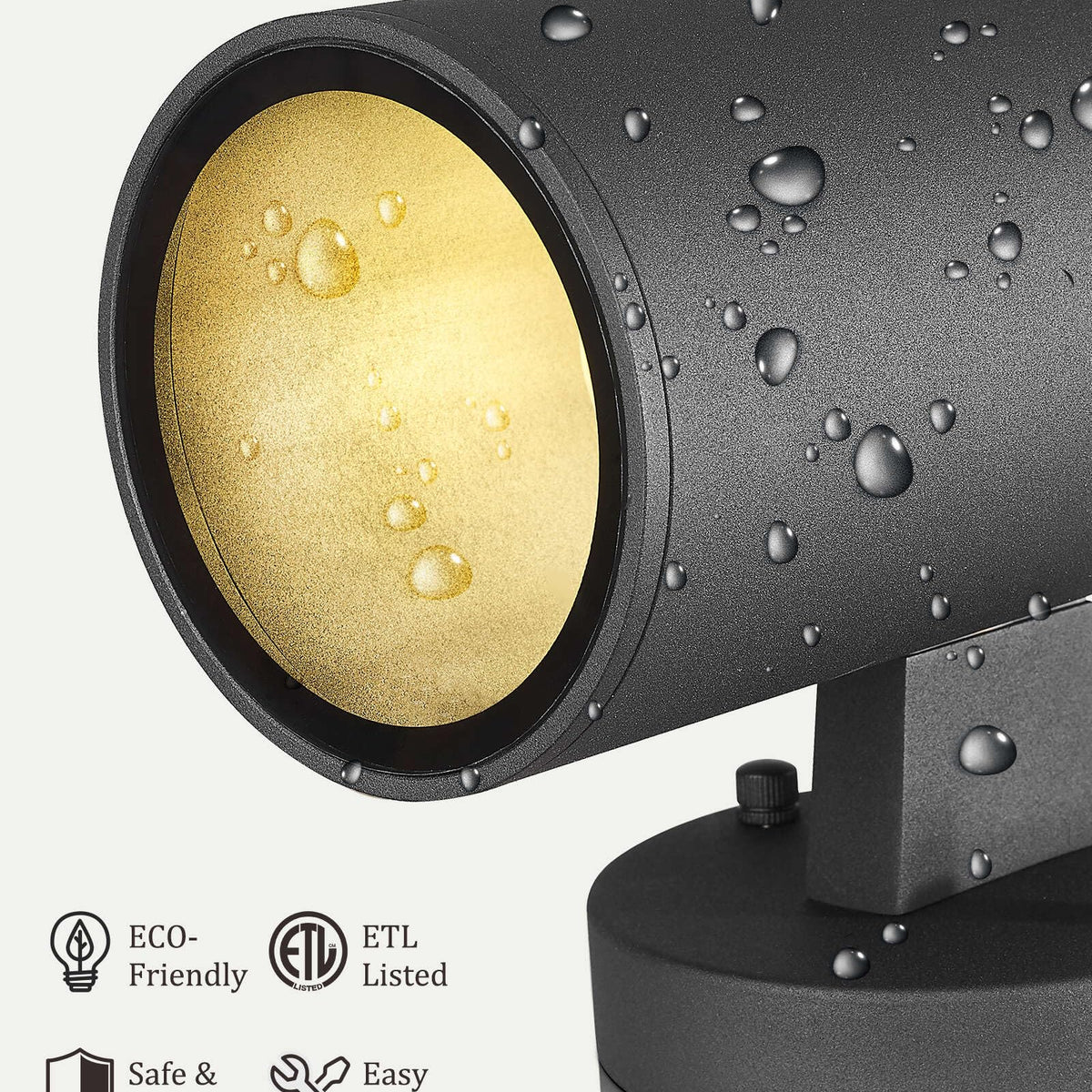 Ken & Ricky Outdoor Wall Sconce - Matte Black, Tempered Glass Cover, 1 ...
