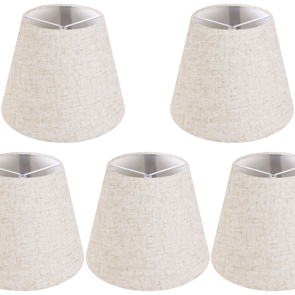 GO&SO Natural Linen Mini Lamp Shades for Chandelier,Clip on Lamp Shade ...