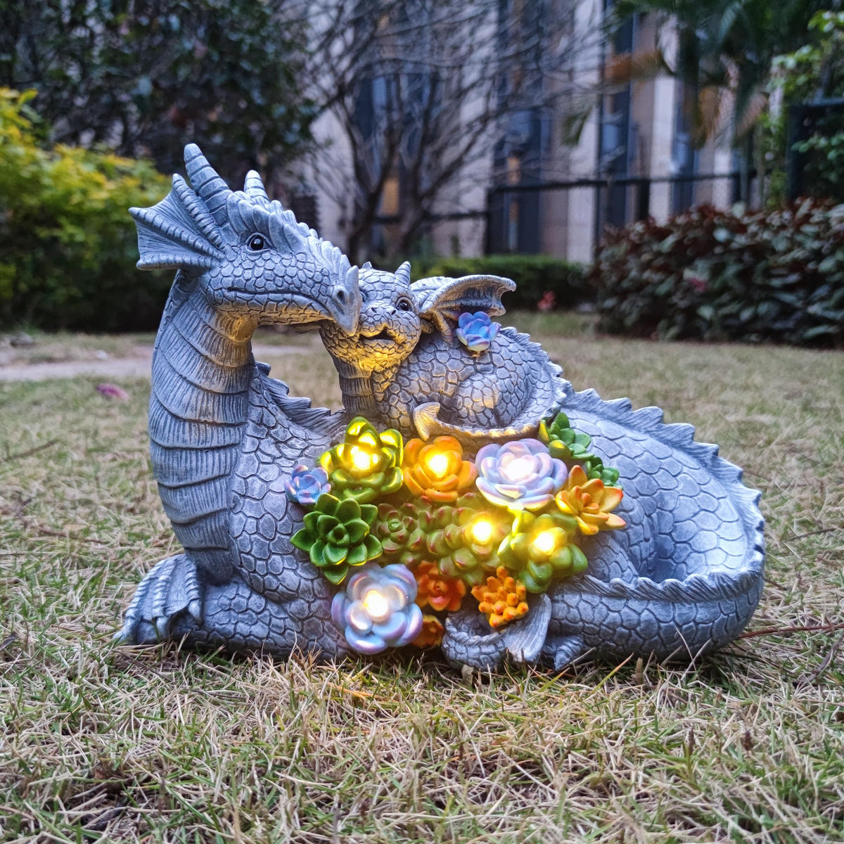 VIOYOUNS Solar Dragon Statue with LED Lights, Dargon Lover Gifts with ...