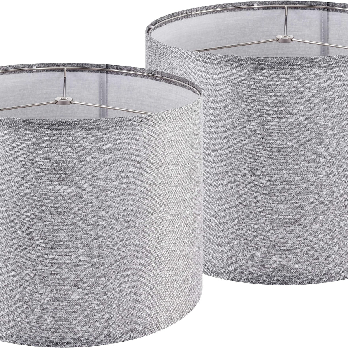 Set of 2 Gray Lamp Shade, Natural Linen Lampshades 13'' Top x 13 ...